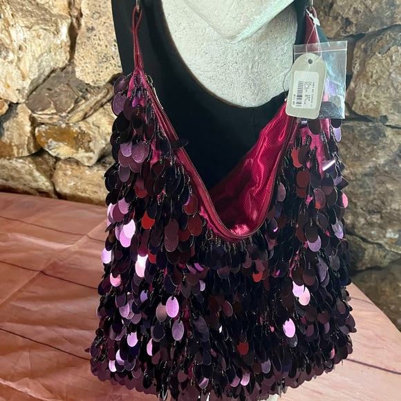 Bags | Purple Sequenced Purse | Poshmark